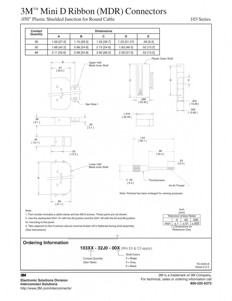3M 10350-32J0-000 technical document page 2