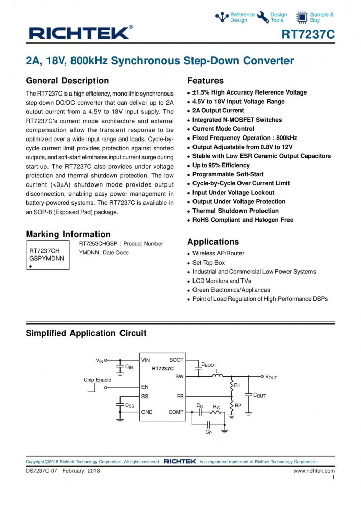 RT7237C datasheet page 1