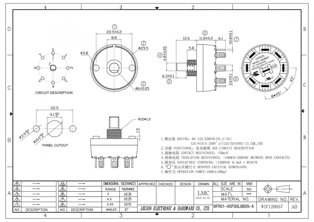 Legion MFR01-A5F00L8BSN-A technical document page