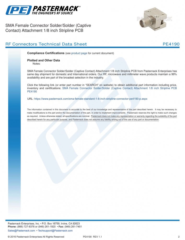 PE4190 datasheet page 2