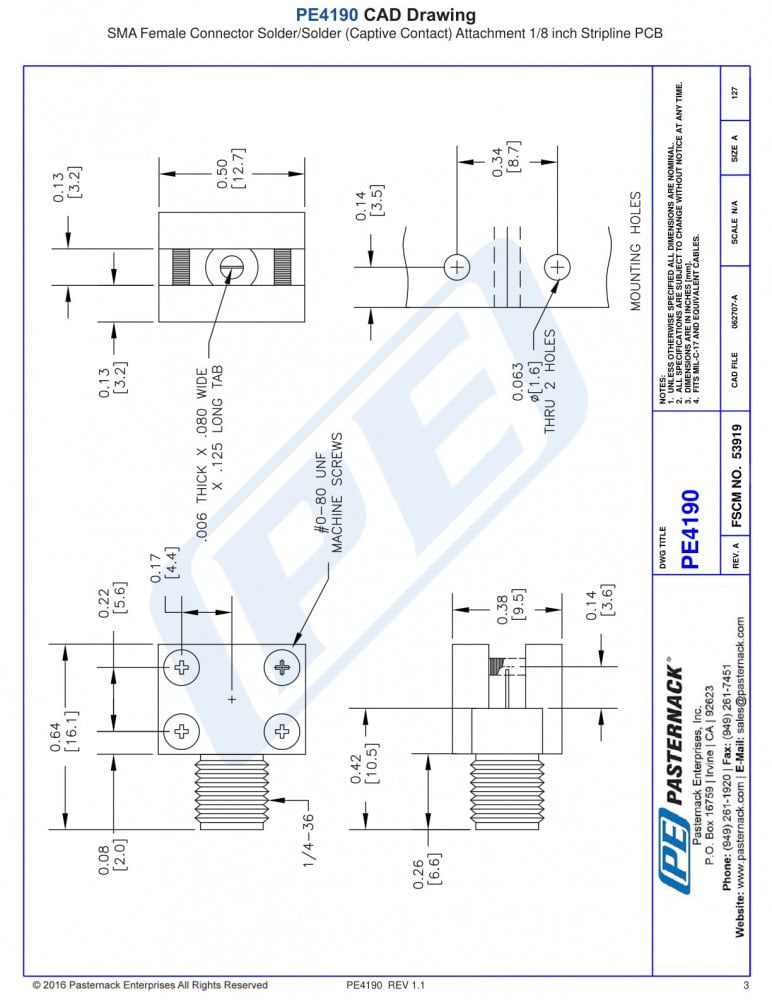 PE4190 datasheet page 3