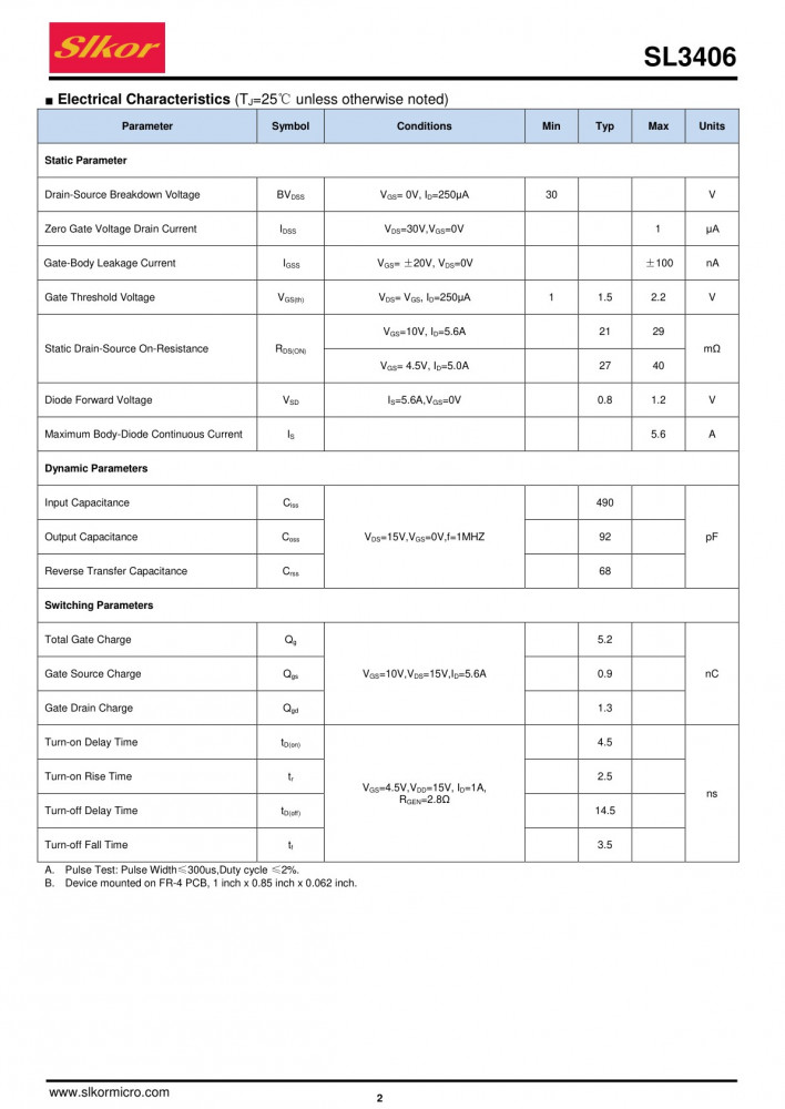 SL3406 datasheet page 2