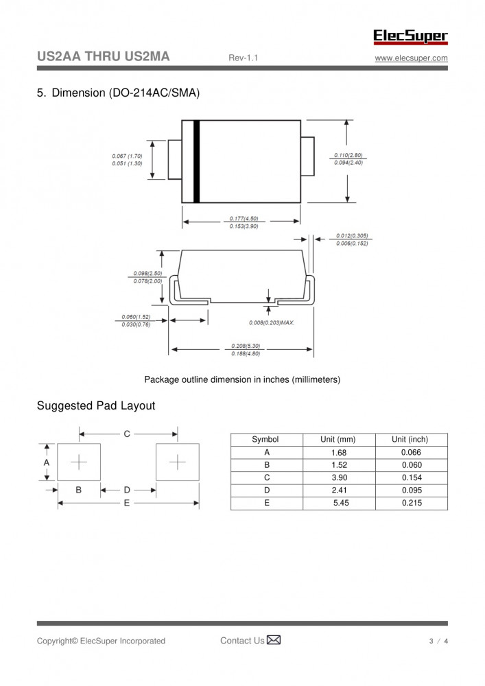 ElecSuper US2MA datasheet page 3