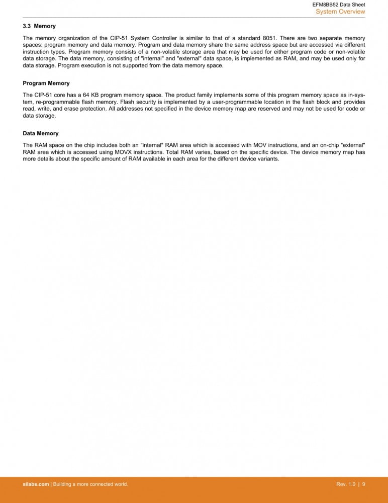 EFM8BB52 datasheet page 9