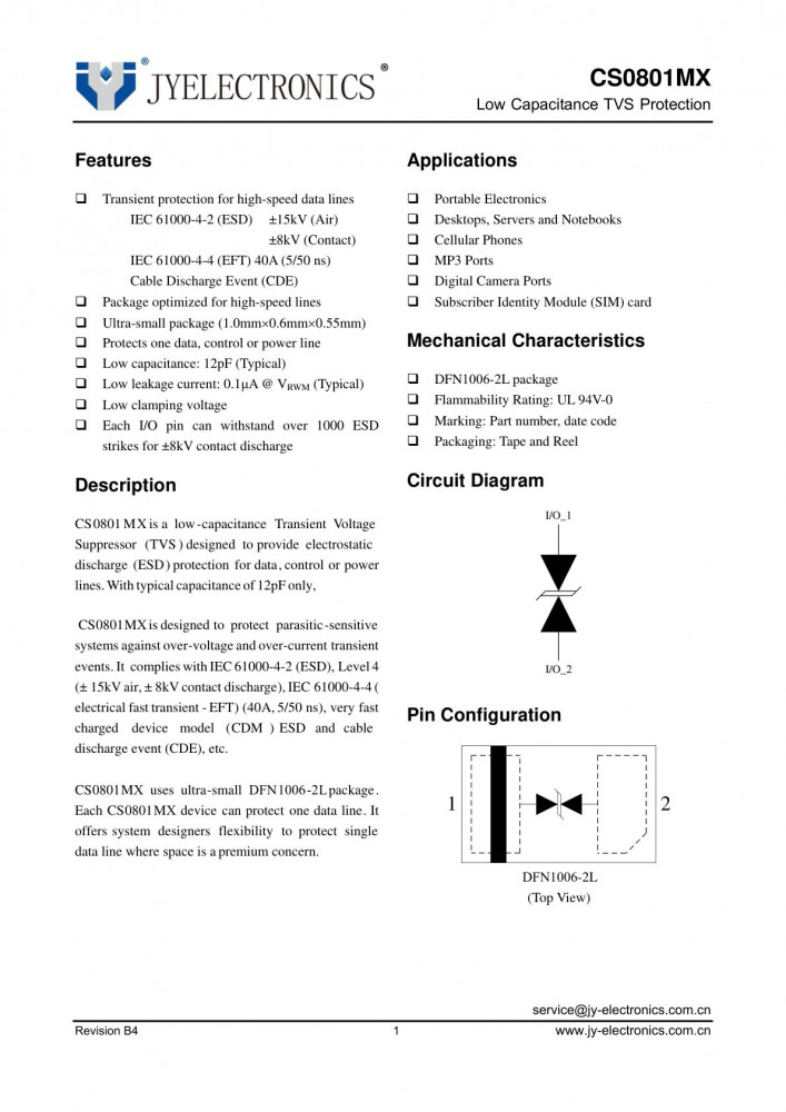 CS0801MX datasheet page 1