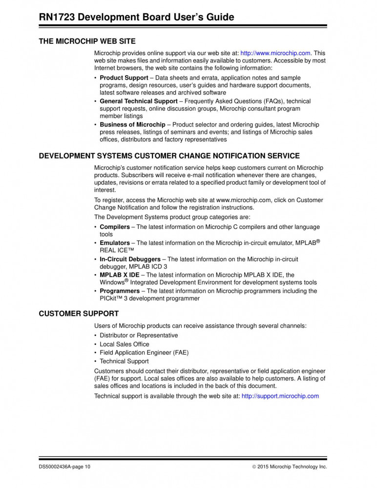 RN1723 Development Board User's Guide page 10