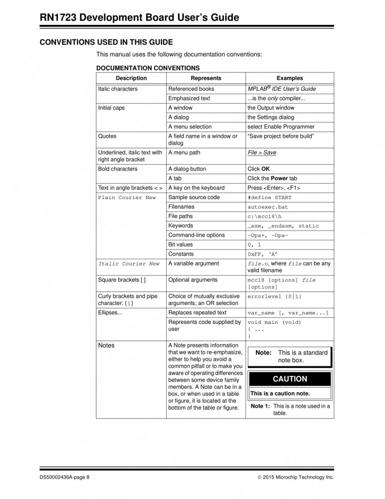 RN1723 Development Board User's Guide page 8