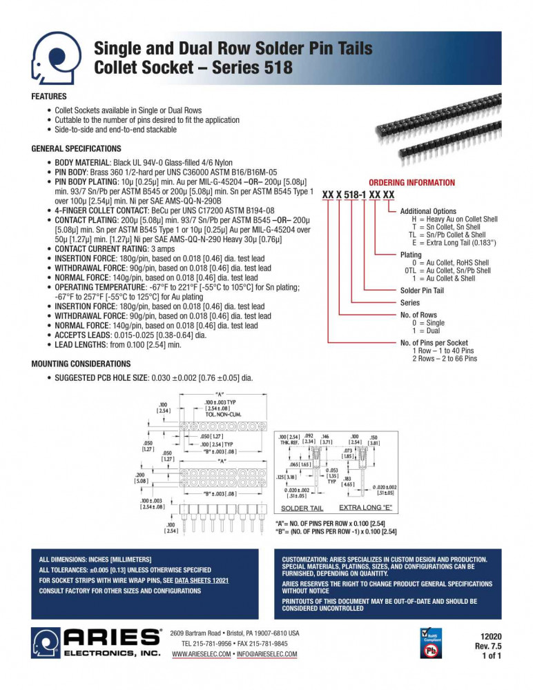 08-0518-10 product datasheet page