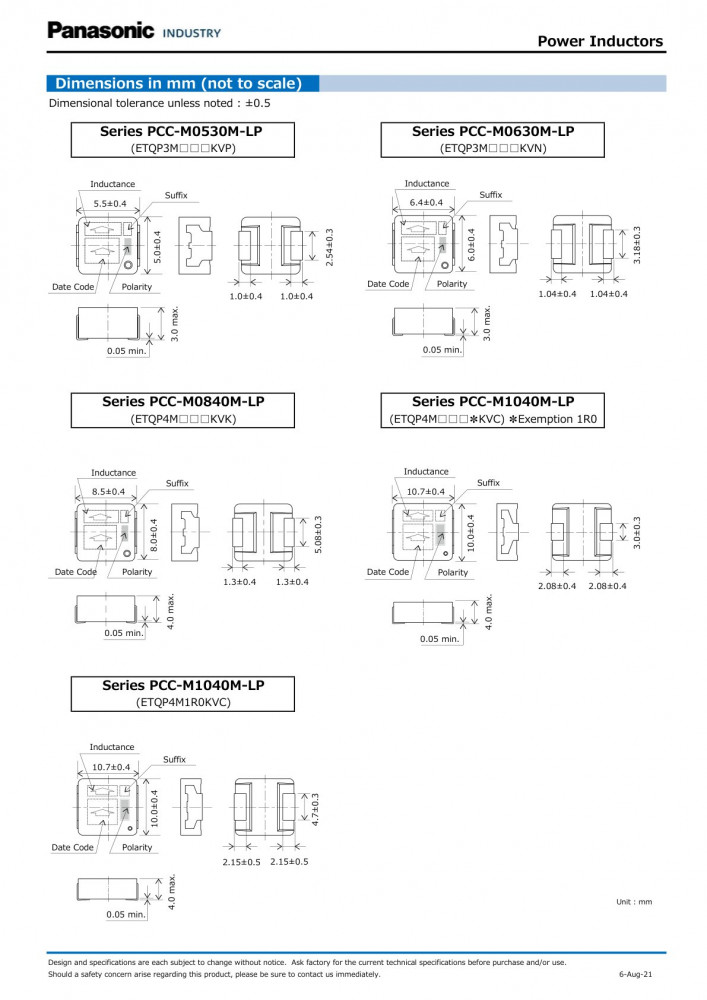 Panasonic PCC-M series technical document page 10