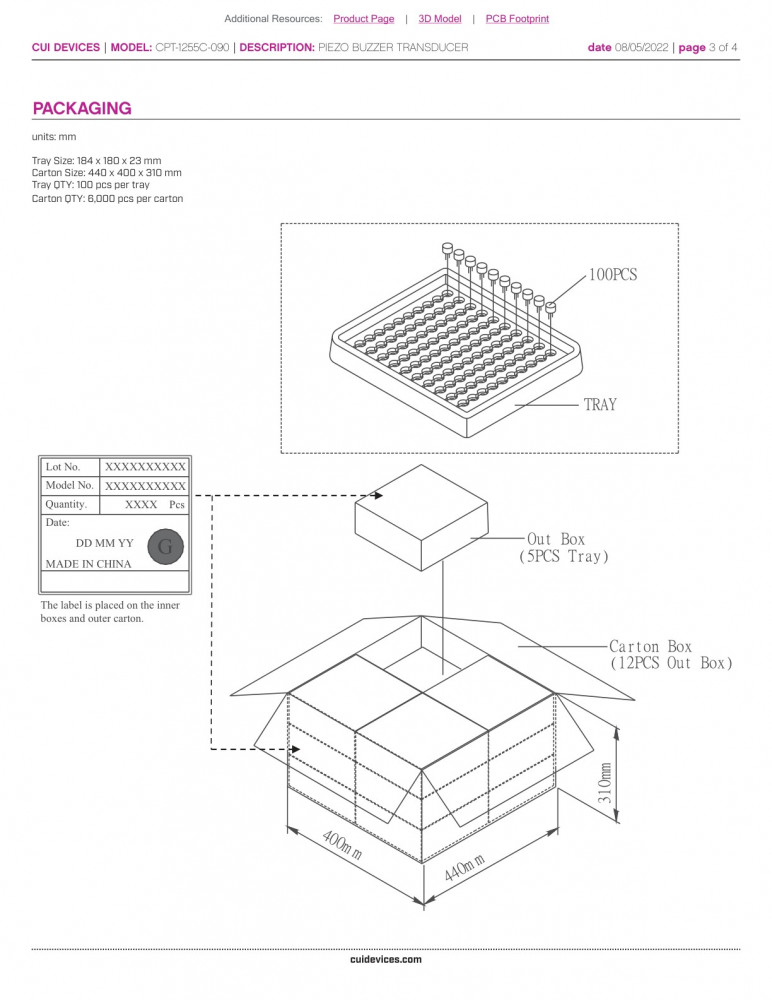 CPT-1255C-090 datasheet page 3