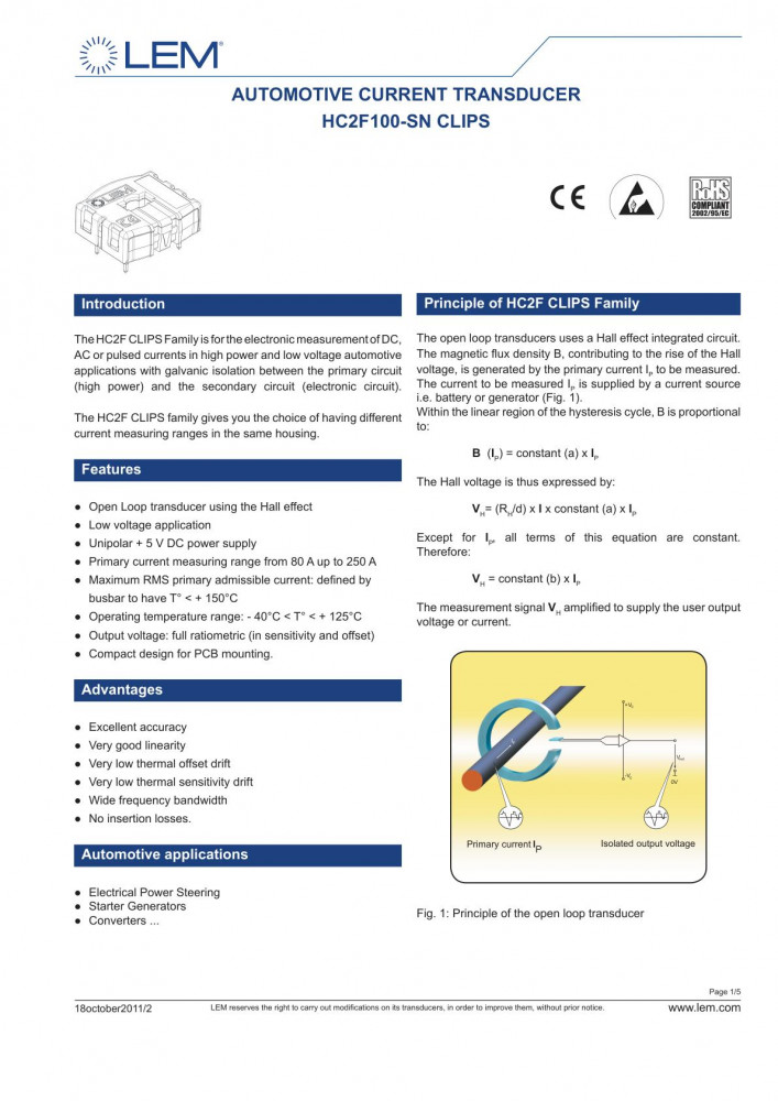 HC2F100-SN datasheet page 1