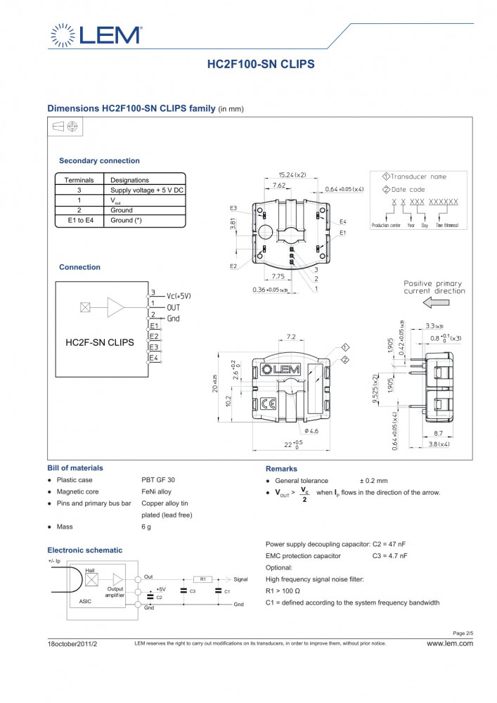 HC2F100-SN datasheet page 2