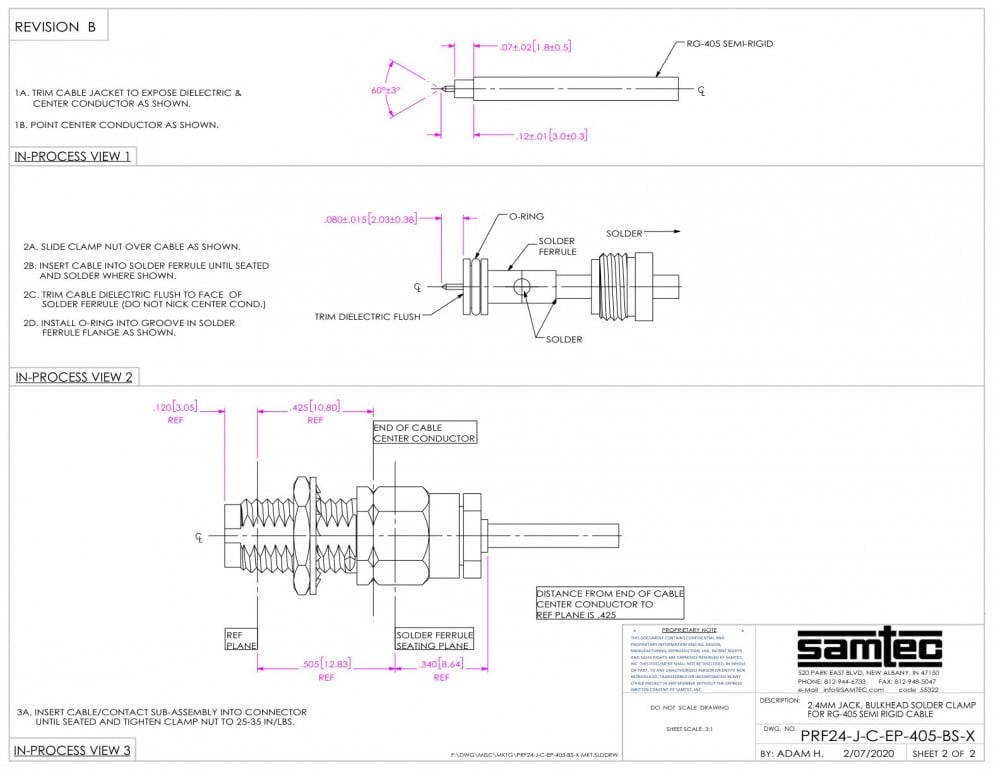 Samtec PRF24-J-C-EP-405-BS-B technical drawing page 2