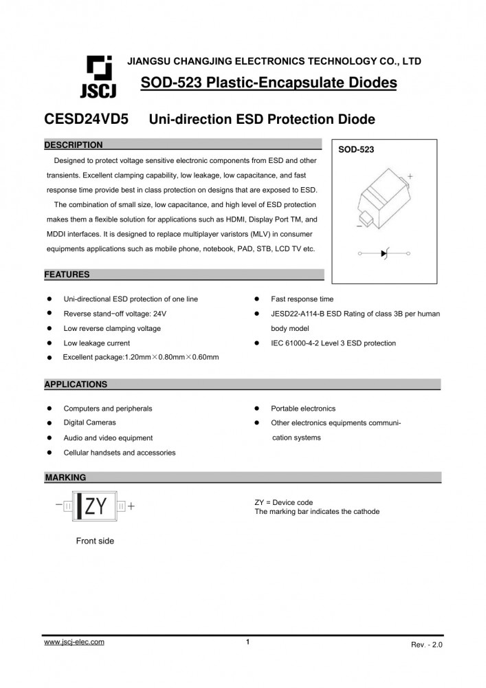 CESD24VD5 datasheet page 1