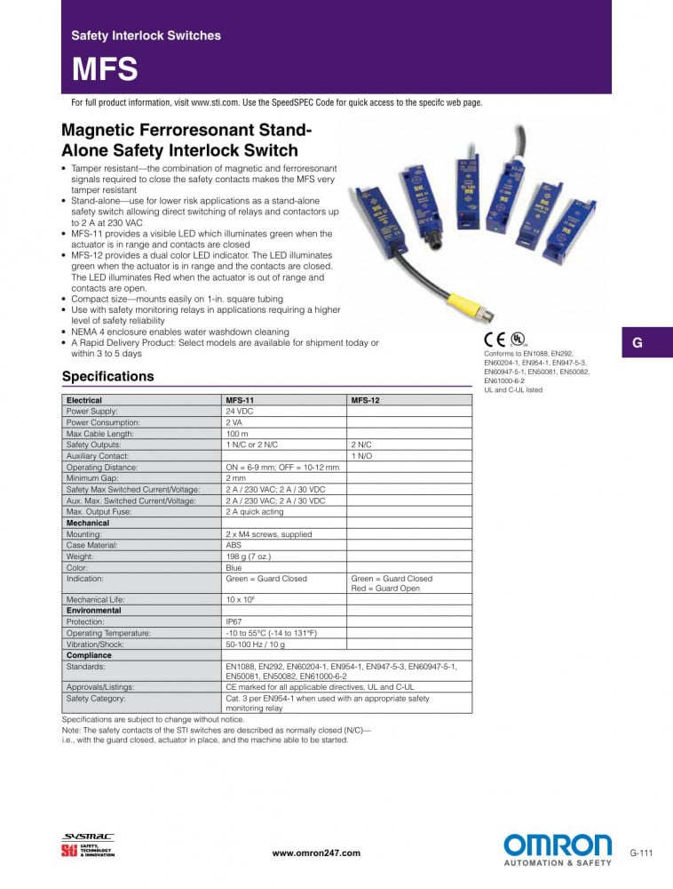 MFS-11P20CC5 technical document page 1