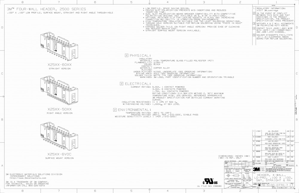 3M 3505 series technical document page 1