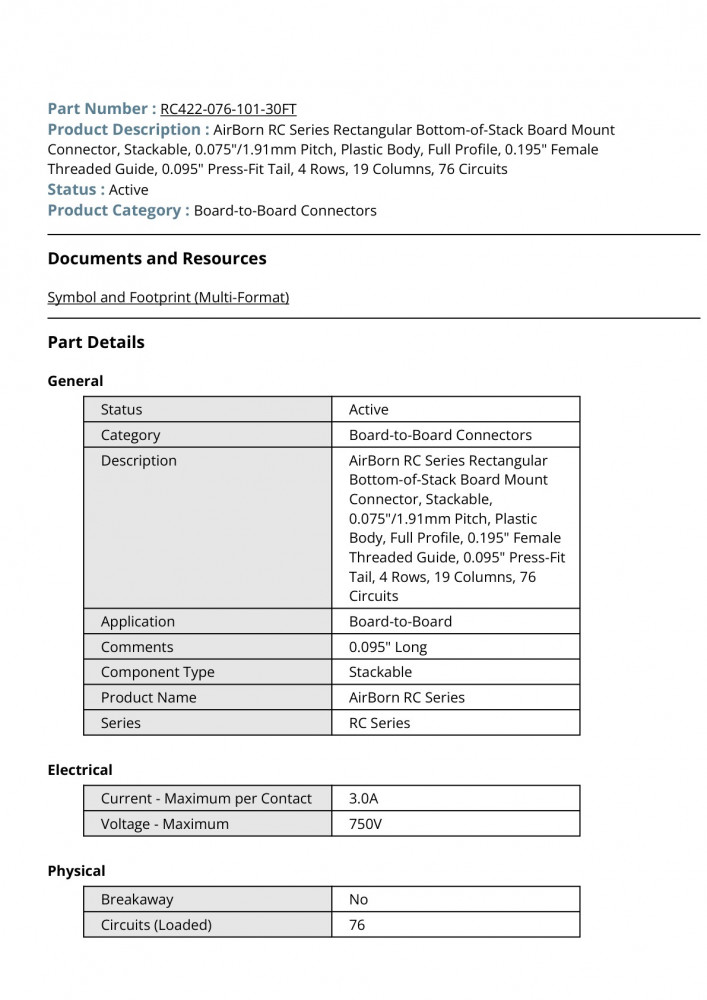 RC422-076-101-30FT technical document image, page 1