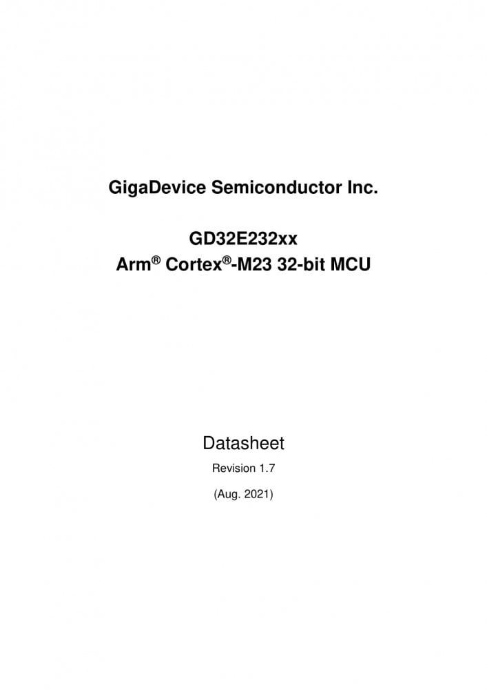 GD32E232xx datasheet page 1