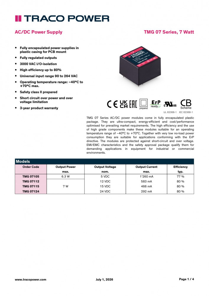 THN 20WIR technical document page 1