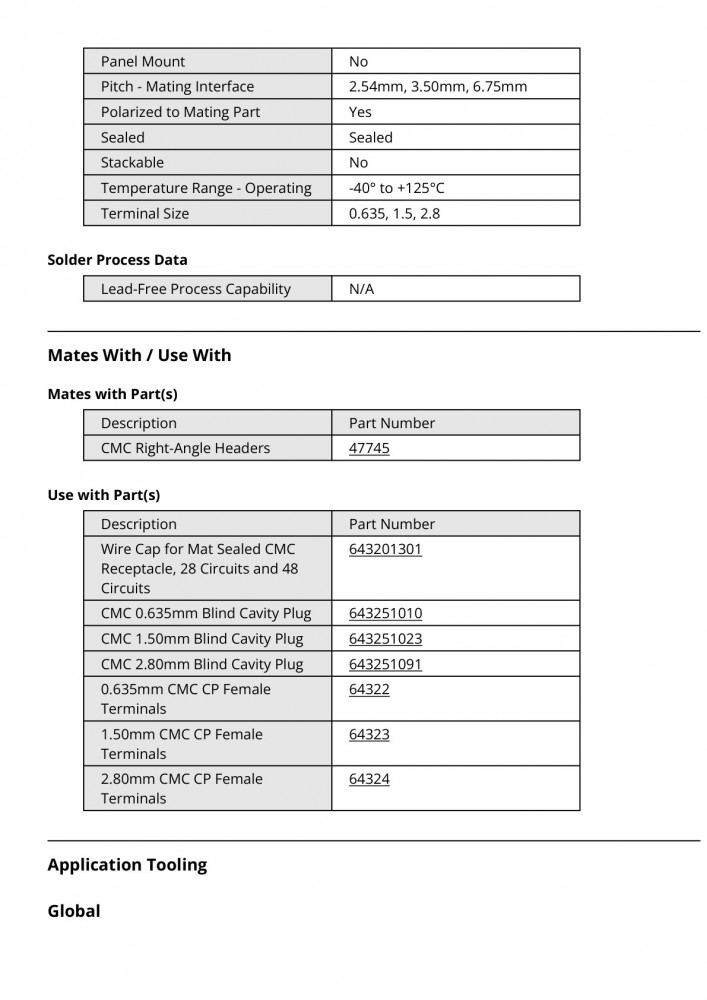 Technical document page 3 for MOLEX 643181018