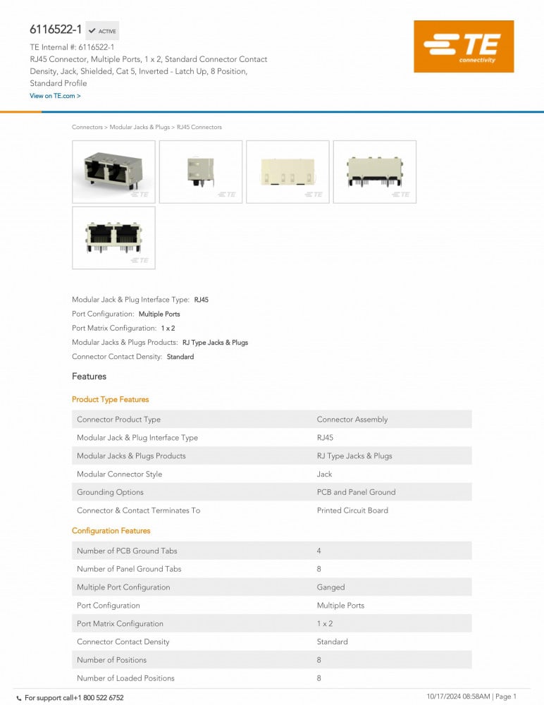 6116522-1 technical document page 1