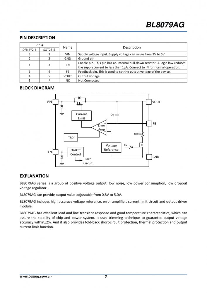 BL8079AG datasheet page 3