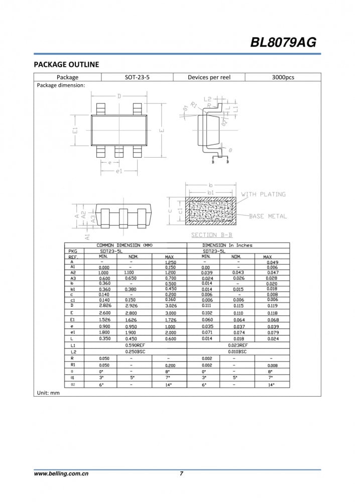BL8079AG datasheet page 7