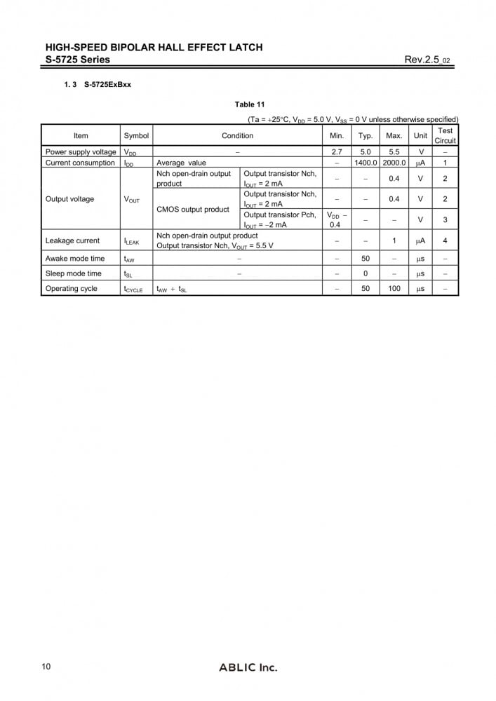 S-5725 datasheet page 10