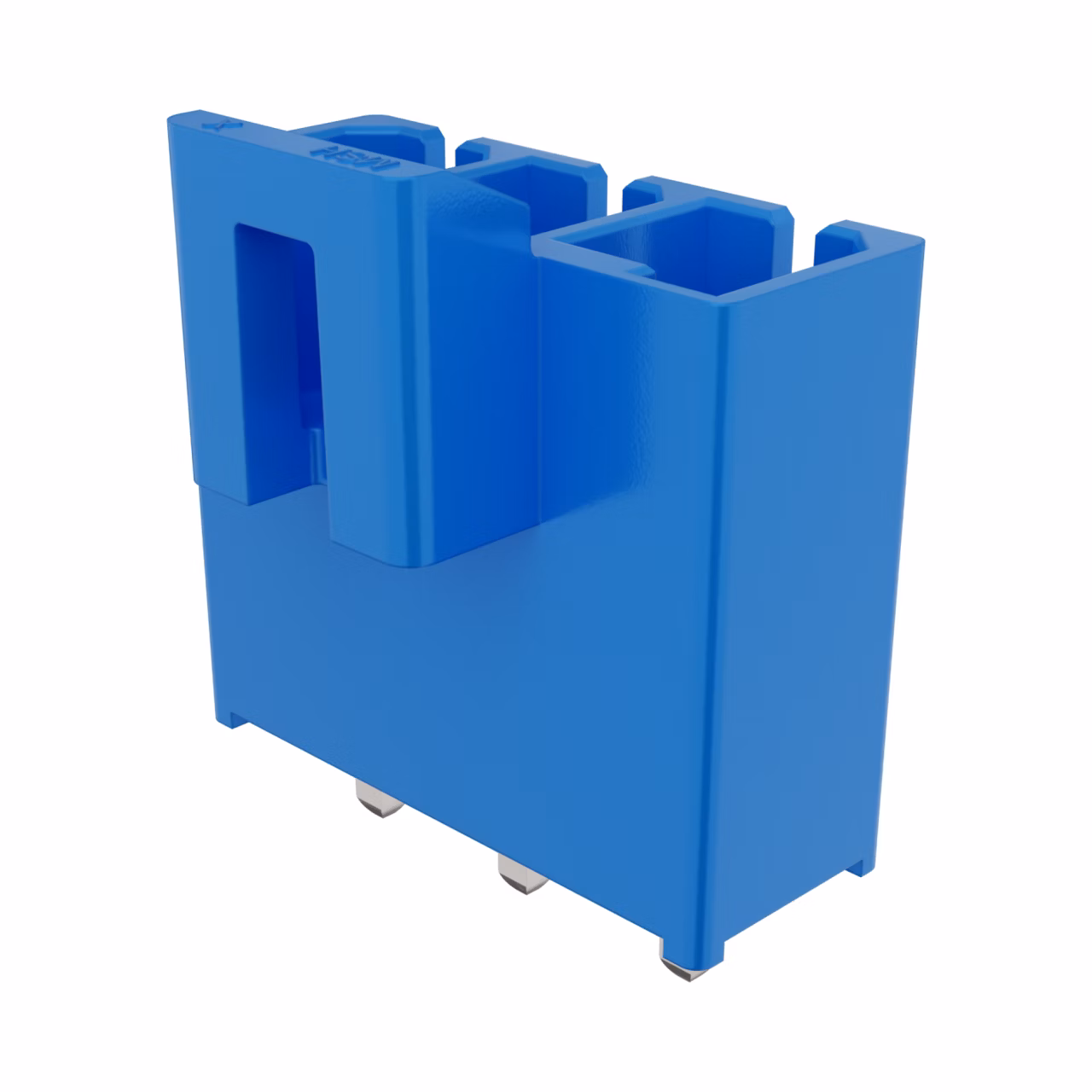 Mega-Fit ColorLock Vertical Header, 5.70mm Pitch, Single Row, 3 Circuits, Matte Tin (Sn) Plating, Glow-Wire Capable, Tray, Blue for sale