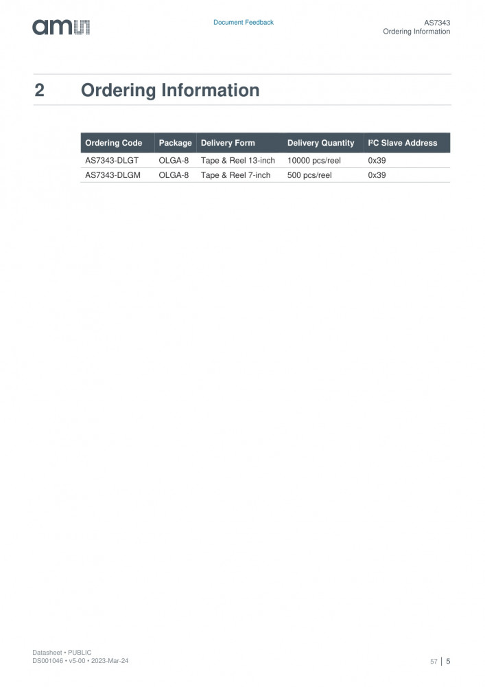 AS7343 datasheet page 6