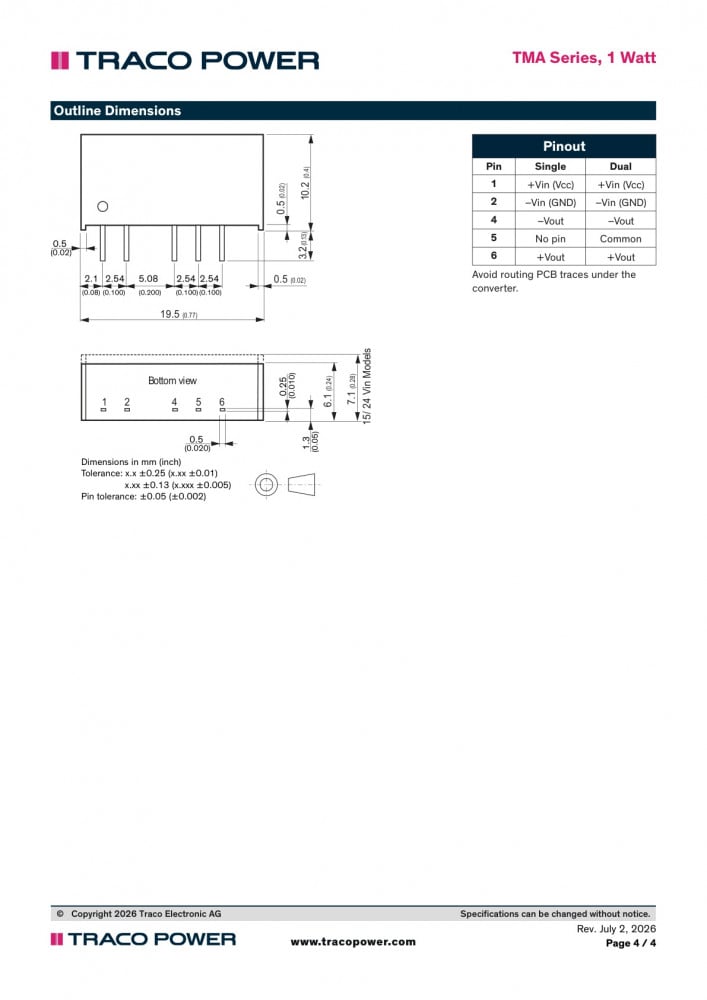 TMA series datasheet page 4