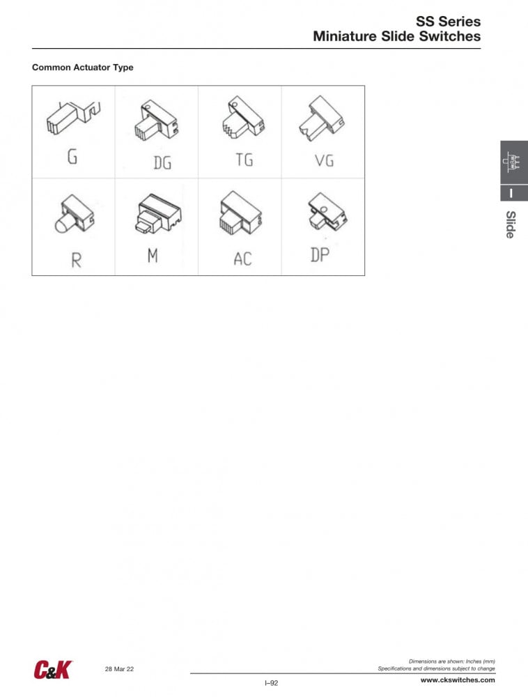 C&K slide switch datasheet page 3
