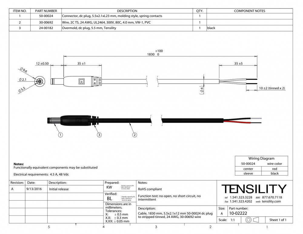 Tensility International 10-02222 product drawing