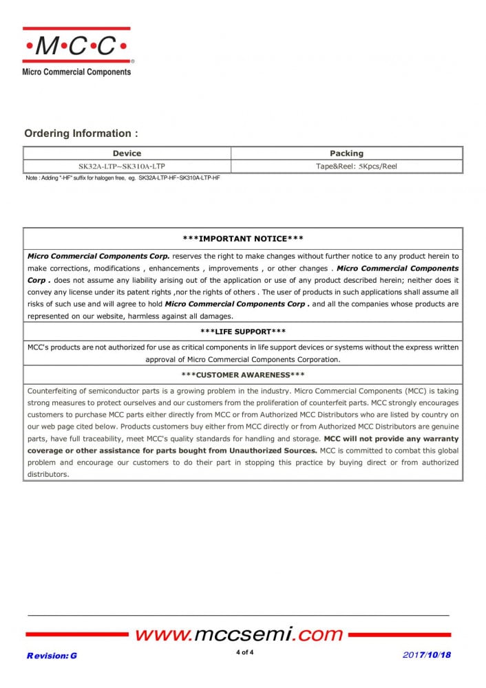 MCC SK38A-LTP datasheet page 4