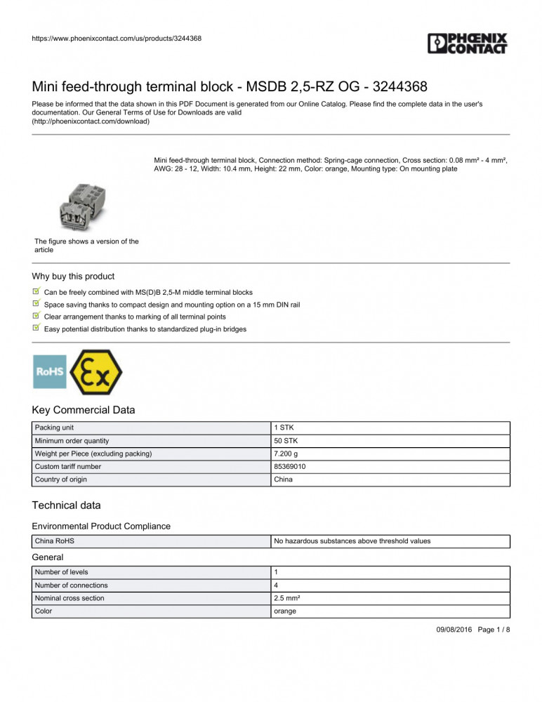 Phoenix Contact 3244368 technical document page 1