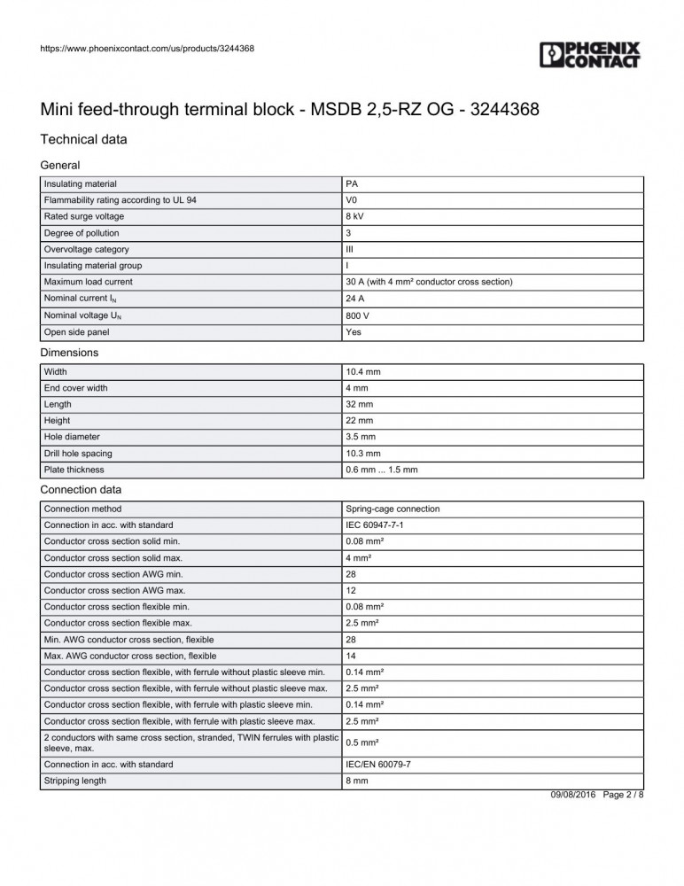 Phoenix Contact 3244368 technical document page 2