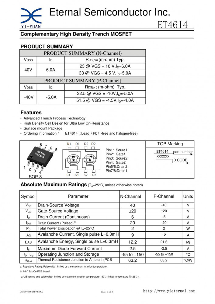 ET4614 datasheet page 1