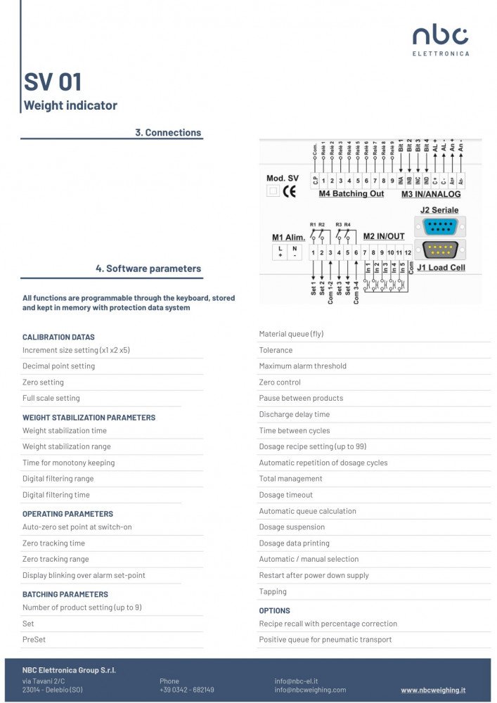 NBC SV 01 weight indicator product documentation, page 2