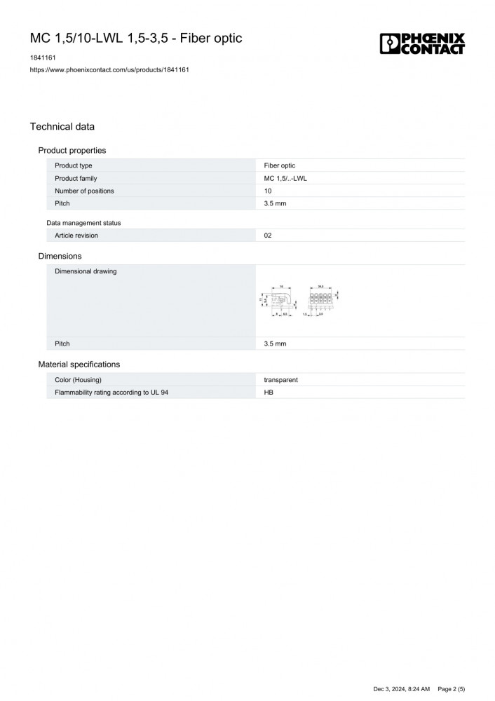 Phoenix Contact 1841161 technical document page 2