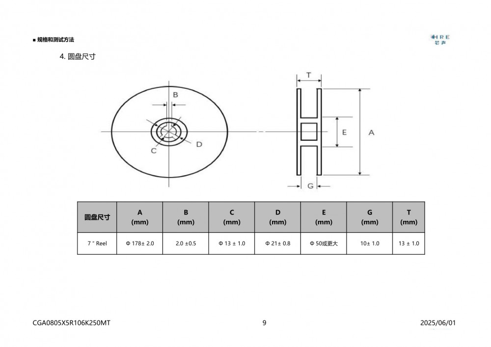 HRE MLCC specification page 9
