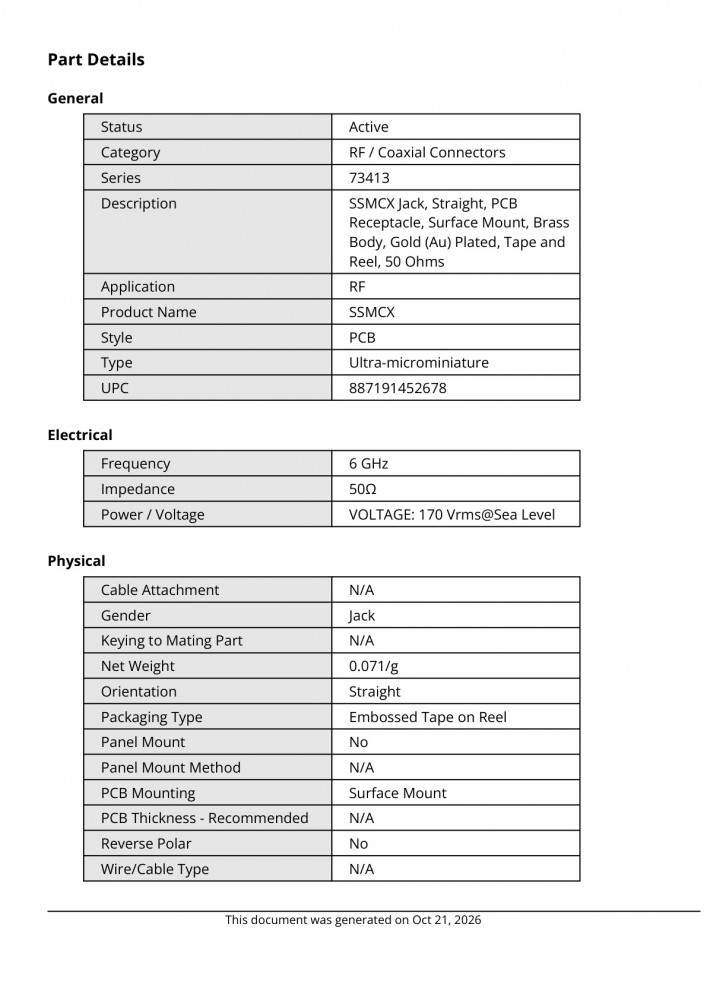 MOLEX 734130044 technical document preview, page 2