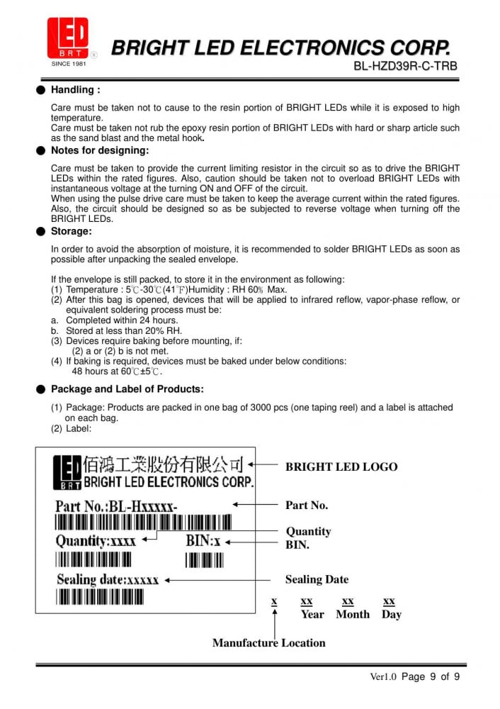 BL-HZD39R-C-TRB datasheet page 10