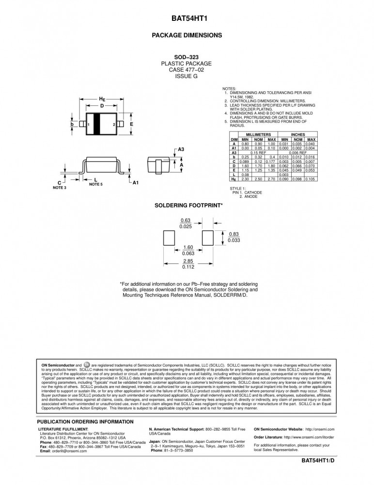BAT54HT1G technical document page 4
