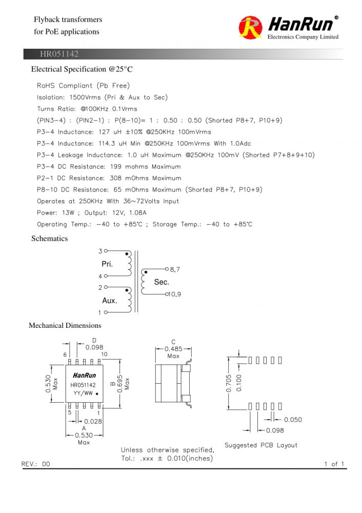HR051142 technical document page