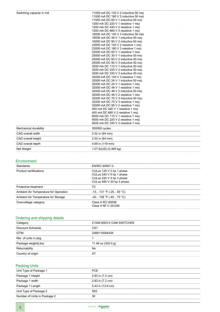 K30H014UP technical document page 2