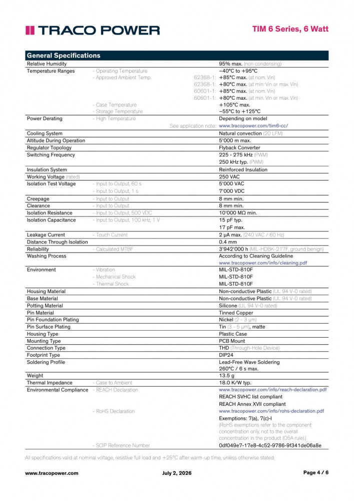 TIM 6 series technical document page 4
