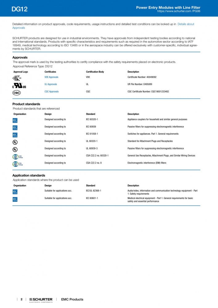 SCHURTER 3-134-976 datasheet page 2