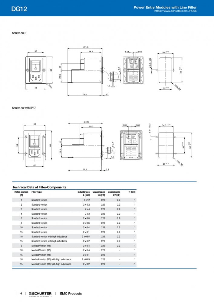 SCHURTER 3-134-976 datasheet page 4