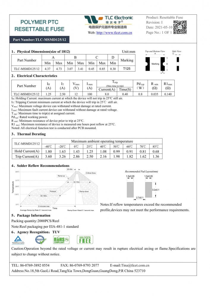 TLC-MSMD125/12 technical document preview