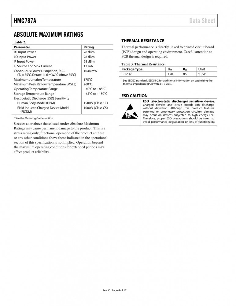 HMC787A datasheet page 4